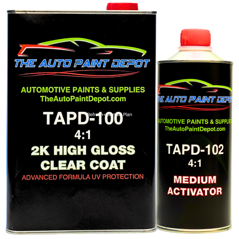 TAPD 2K HIGH GLOSS UV Protected Professional Clear Coat Gallon Kit w/Medium Activator/Hardener ...